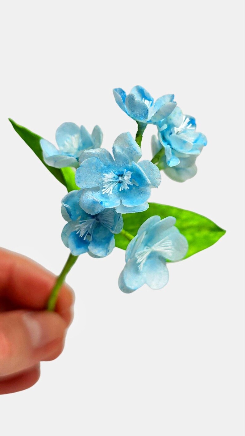 Edible Wafer Paper Flowers – Light Blue Filler Flowers – Handmade ...