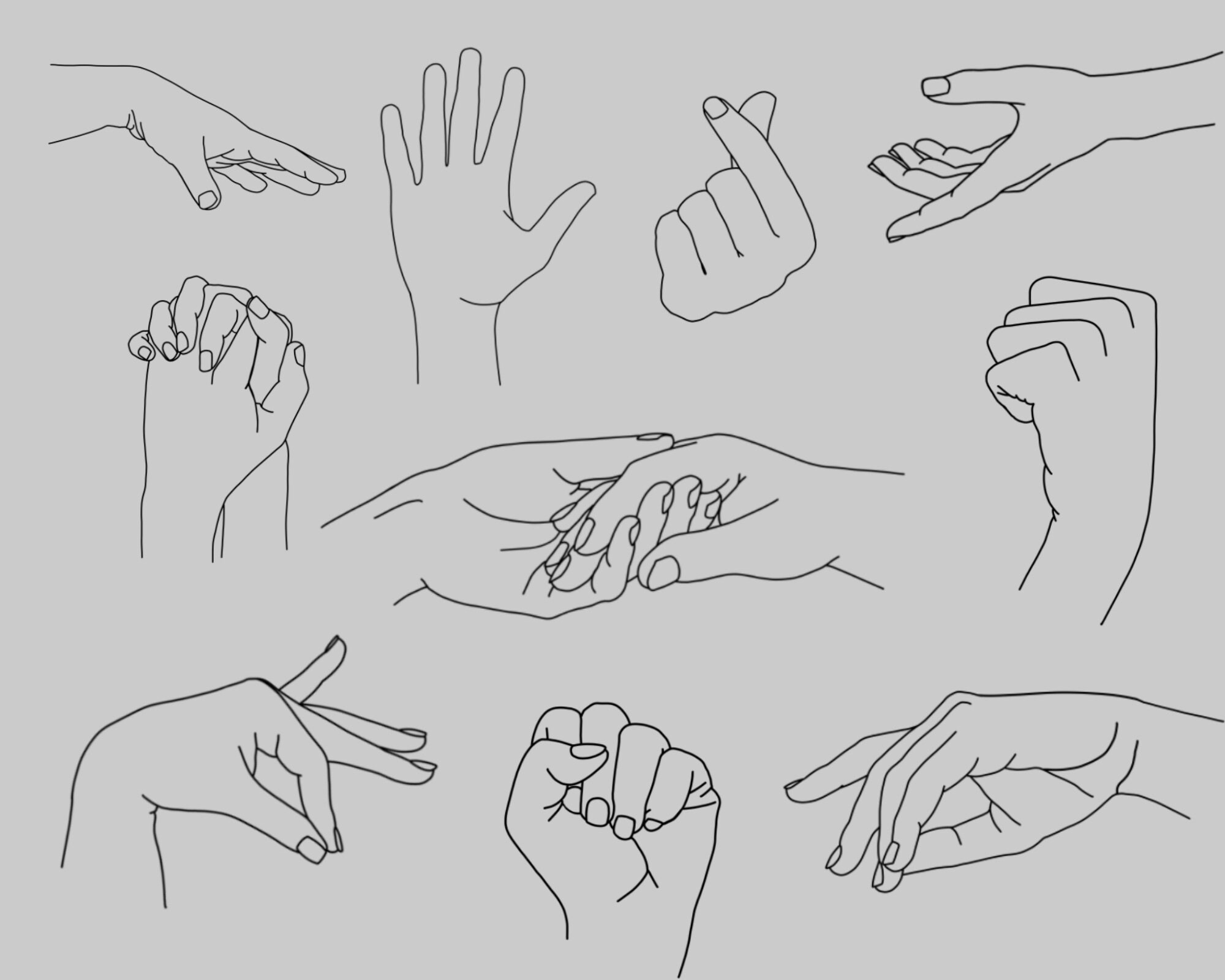 Left Hand Drawing Reference