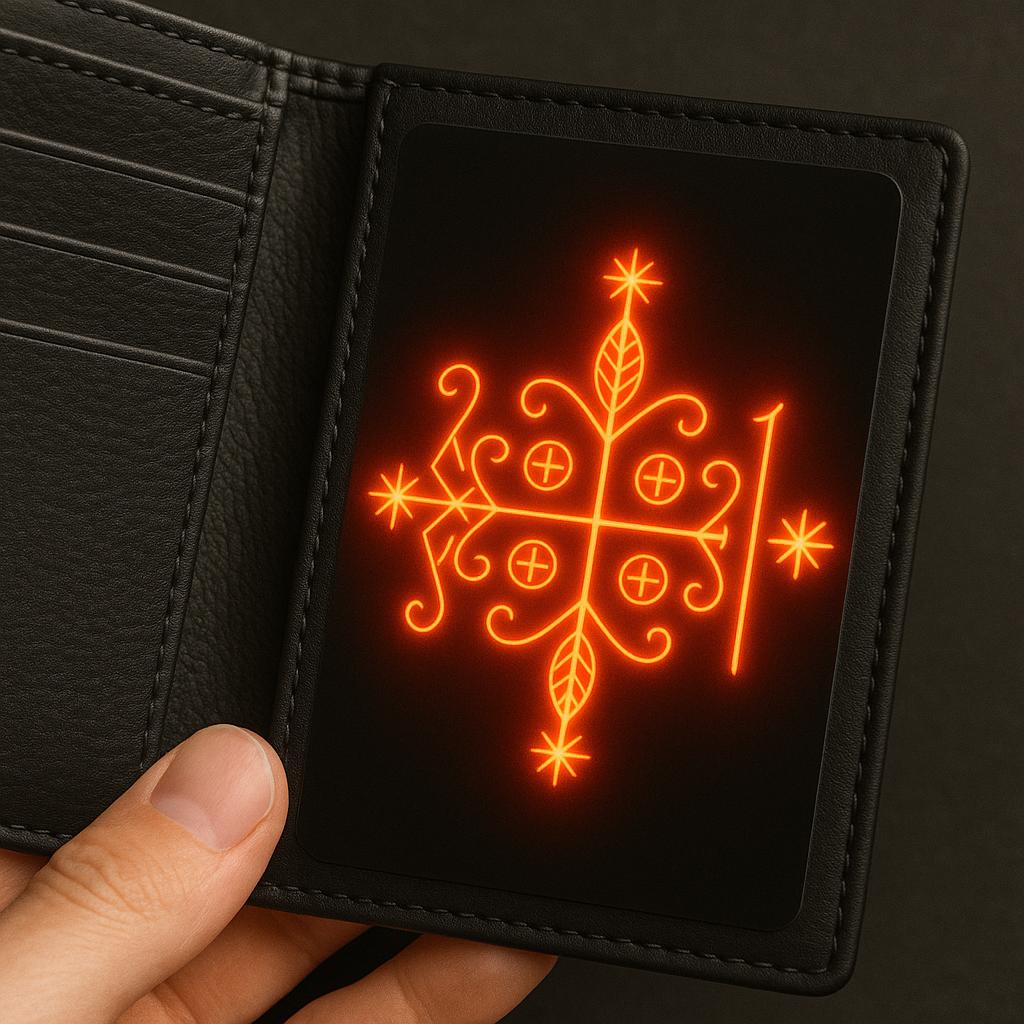 Papa Legba Glowing Veve Print – Vodou Spirit Symbol Art, Illuminated ...