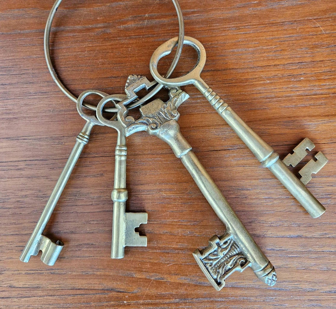 Brass Key Decor Heavy Ornate Keys on Ring or Separate - Etsy
