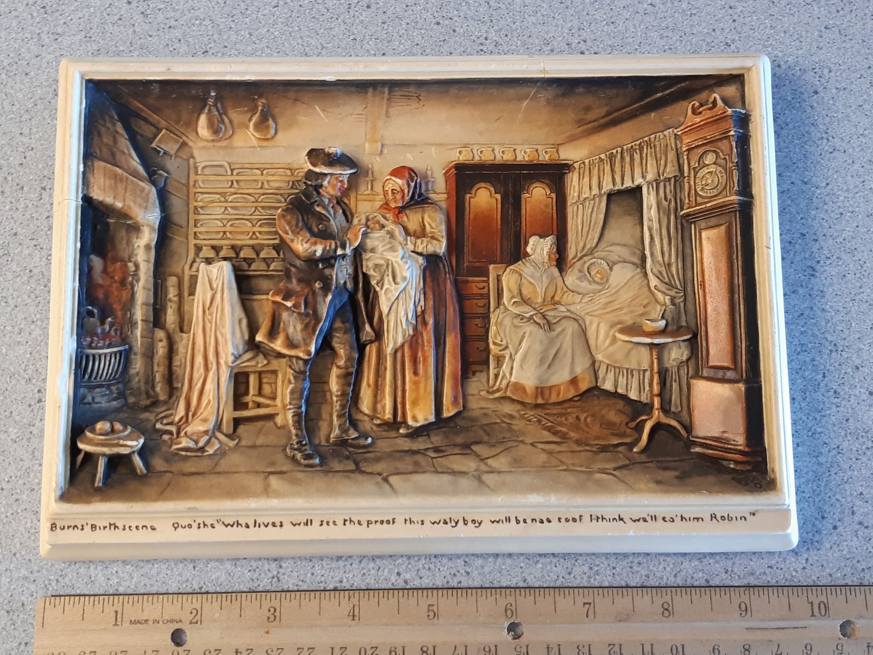 Ivorex Robbie Burns' Birthscene Arthur Osborne Made in England Plaque ...