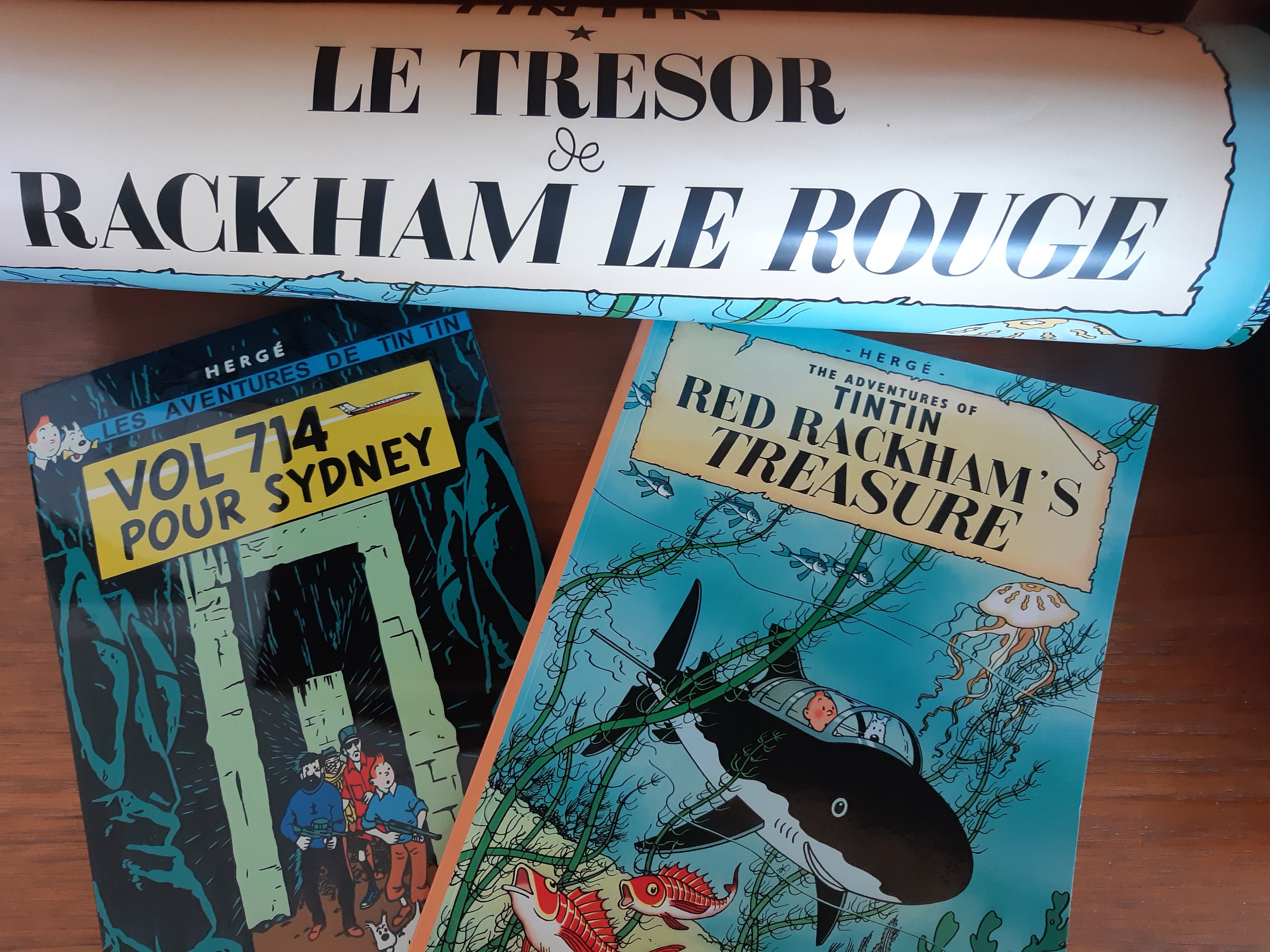 Tin Tin Lot Book and Poster and Mounted on Board Book Cover - Etsy