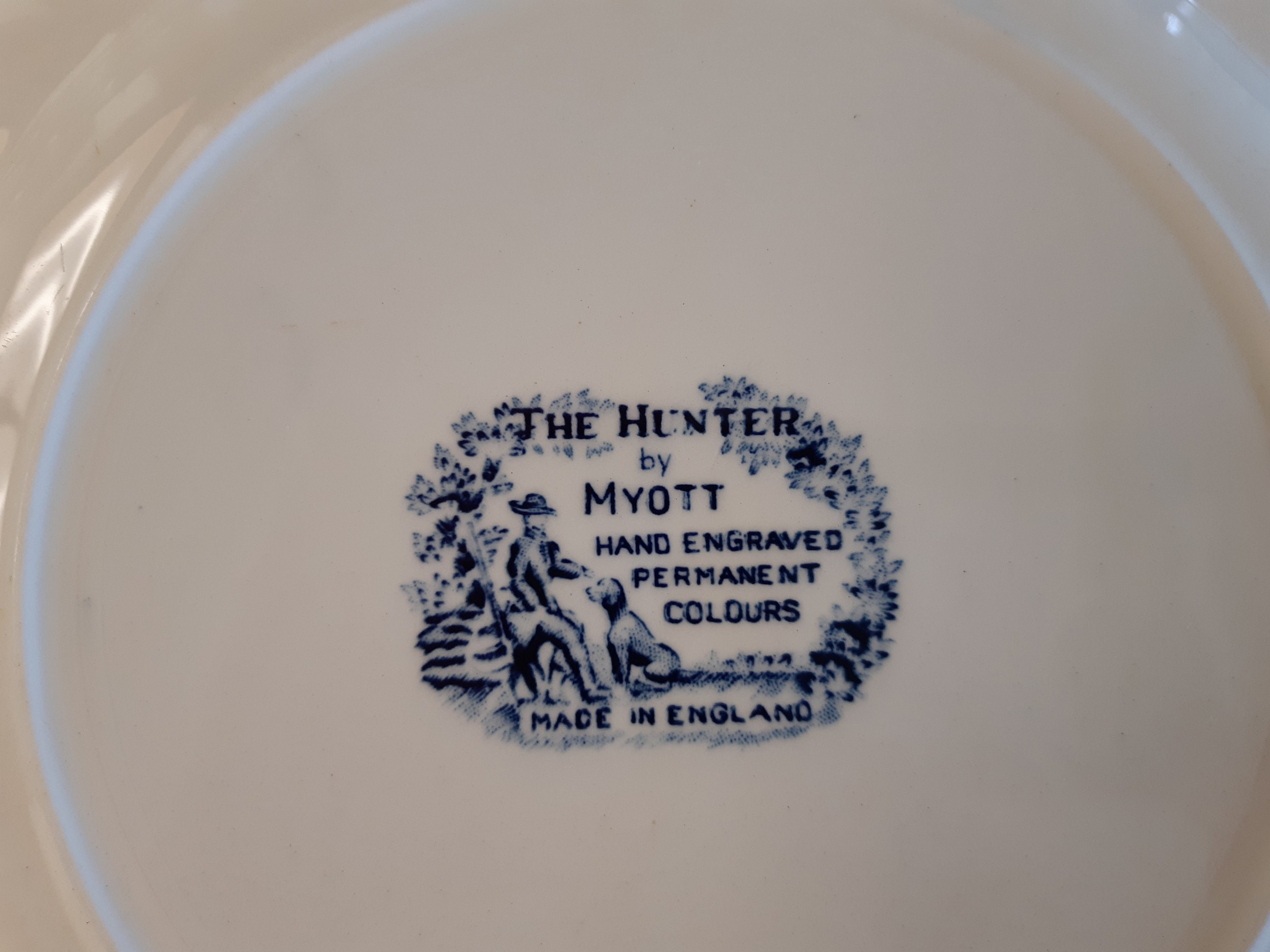 The Hunter Dinner Plate by Myott Hand Engraved Made in England - Etsy