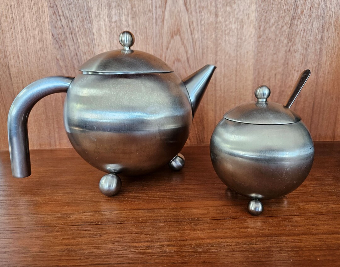 Teapot Henley Stainless Atomic Look With Sugar Bowl From UK - Etsy