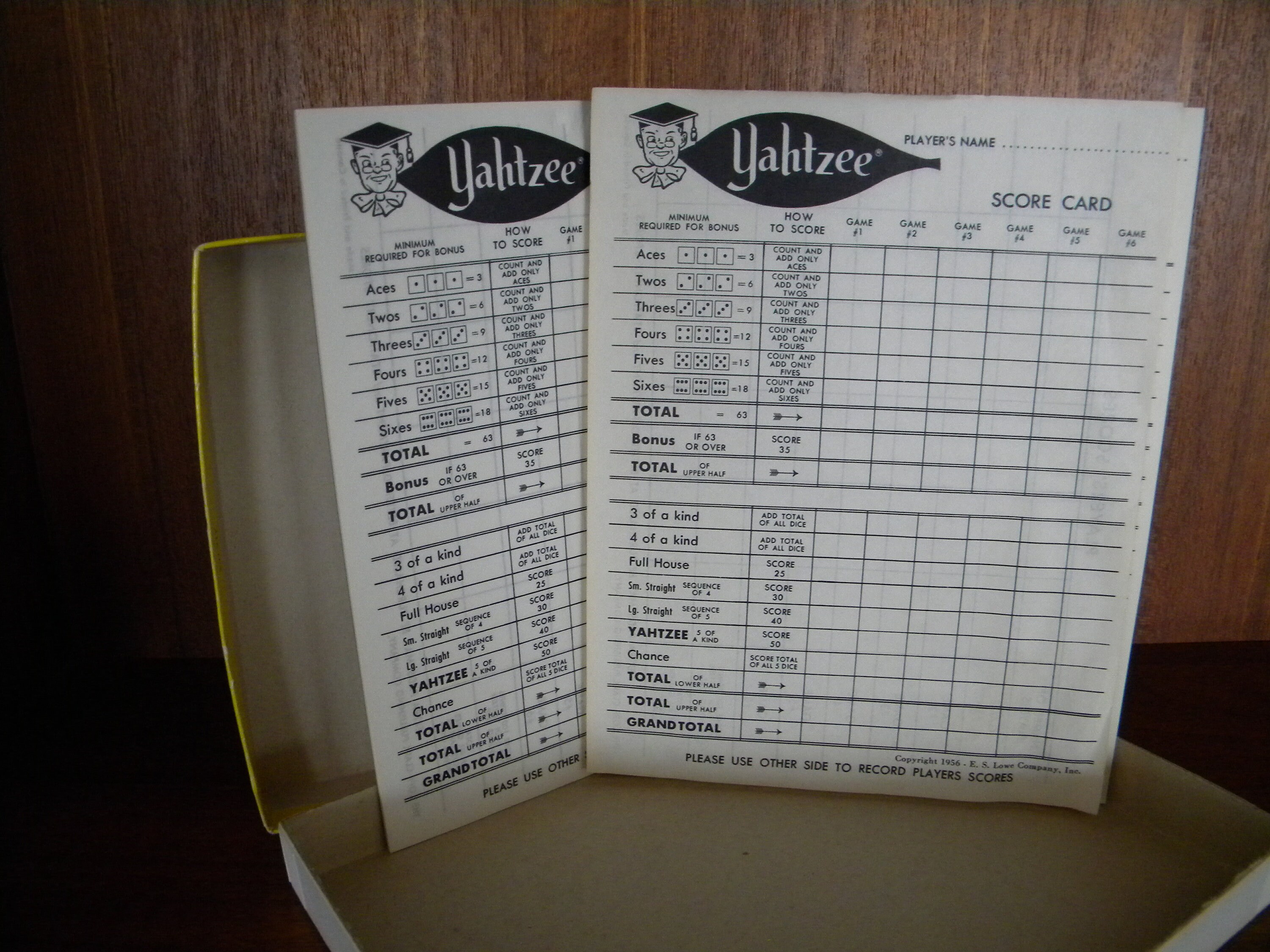 Yahtzee Score Pads Retro 1950s Box and Score Pads Made in - Etsy