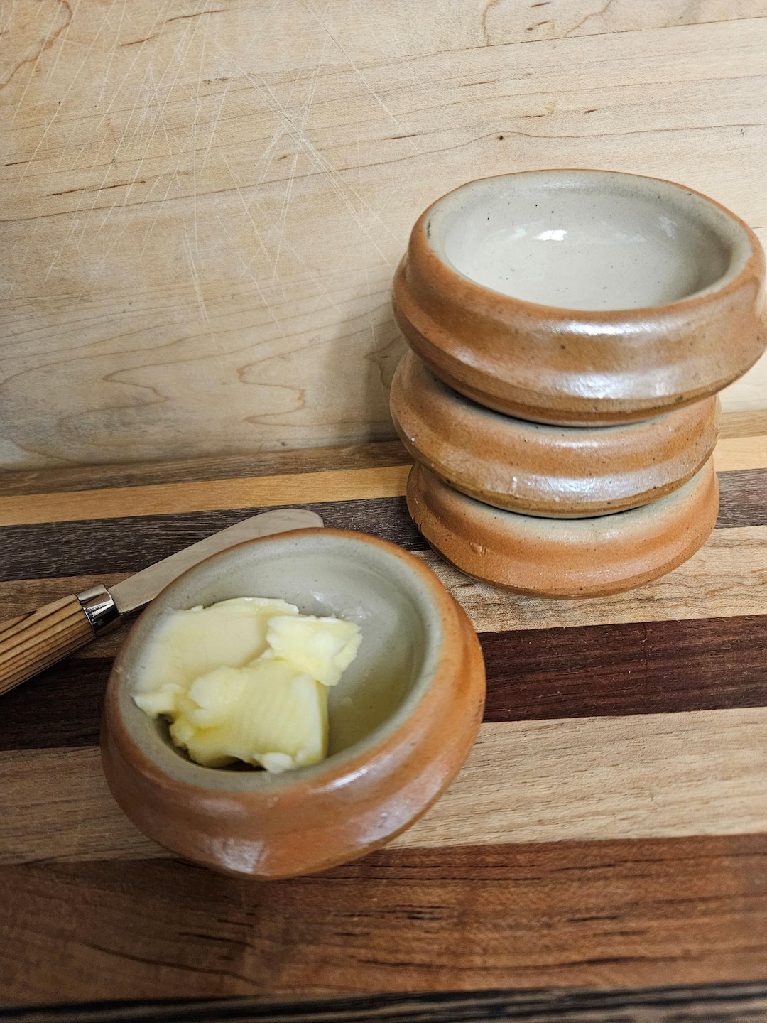Vintage French Rustic Stoneware Butter Pats Set of 4 - Etsy