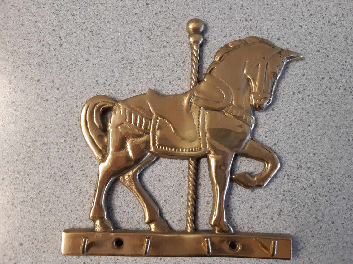 Brass Key Holder Carousel Horse Pony Wall Mounted - Etsy