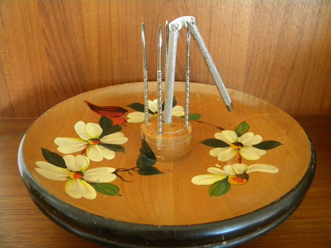 Vintage Dall-craft Nut Dish and Nut Cracker Wood Bowl Made in Vancouver ...