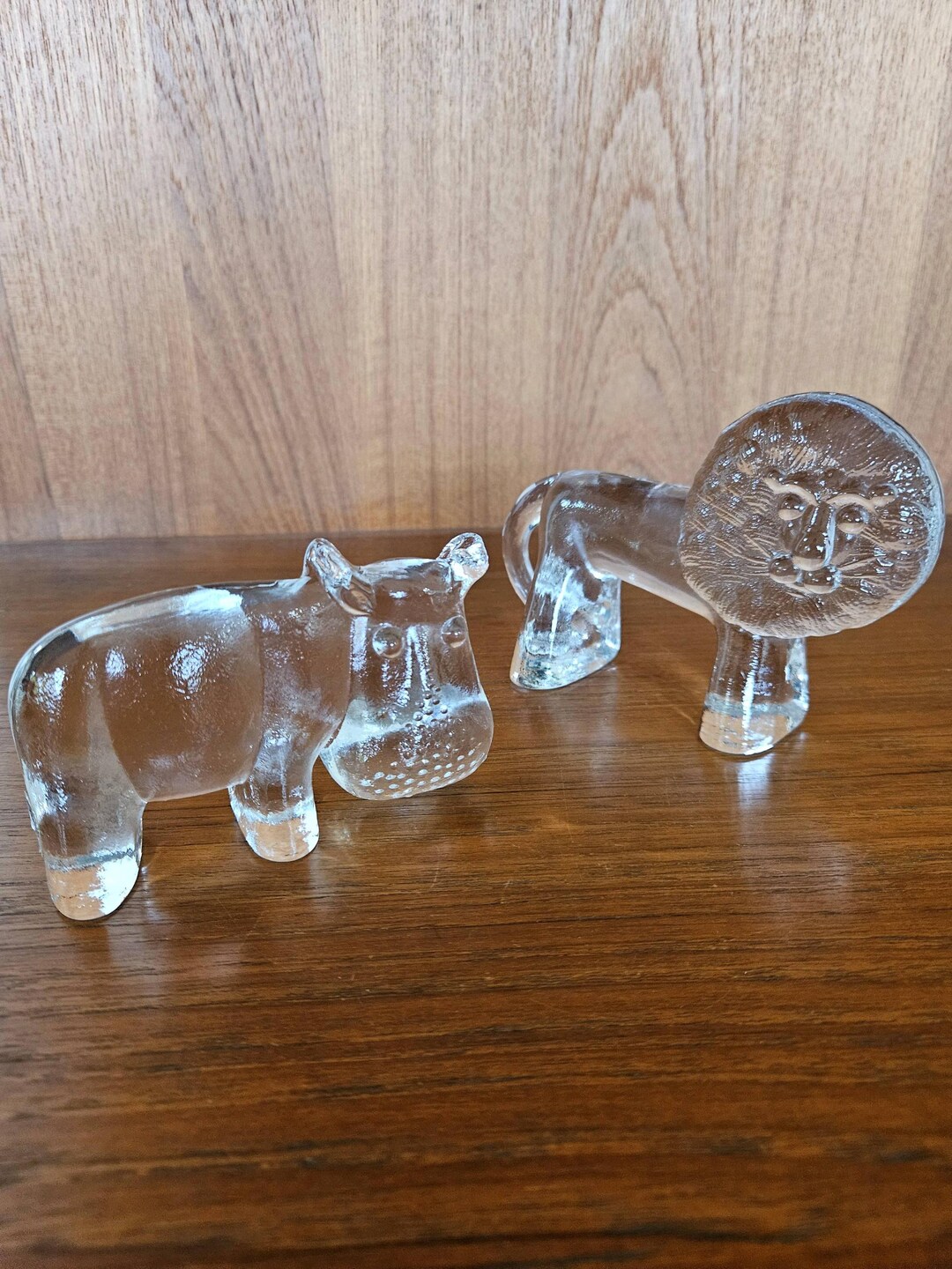 Kosta Boda Zoo Glass Lion and Hippo Decor Paperweight Bertil Vallien - Etsy