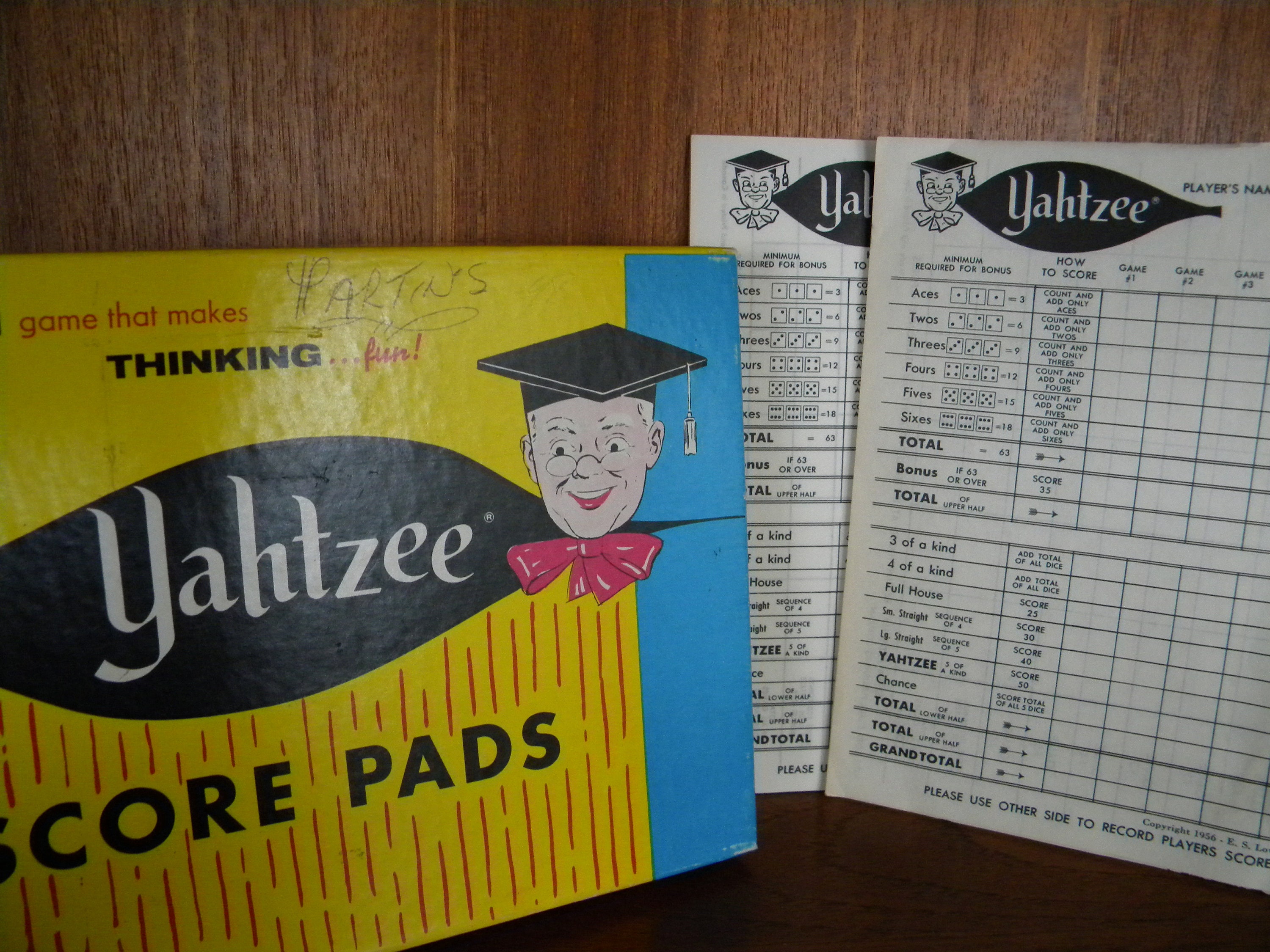 Yahtzee Score Pads Retro 1950s Box and Score Pads Made in - Etsy