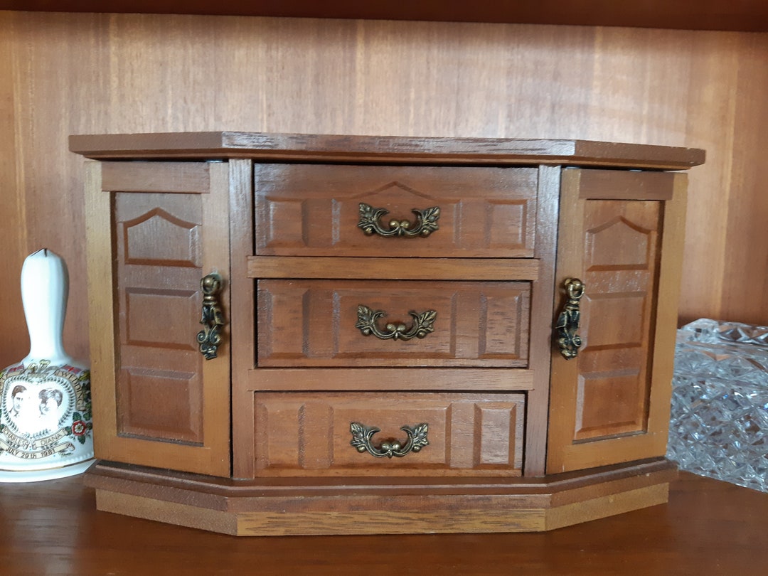 Jewellry Box Bureau Style Musical Ring Holders Drawers - Etsy Canada