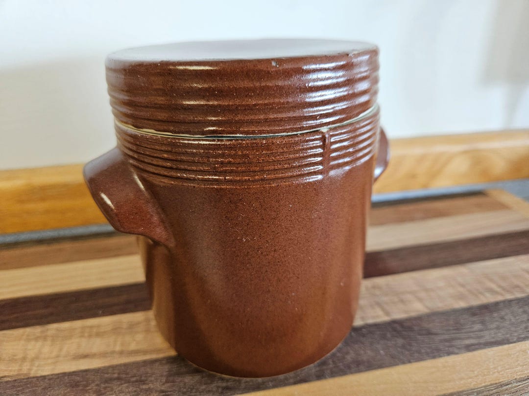 Confit Pot France With Lid Stoneware Pot for Salt or Olives Grès De ...