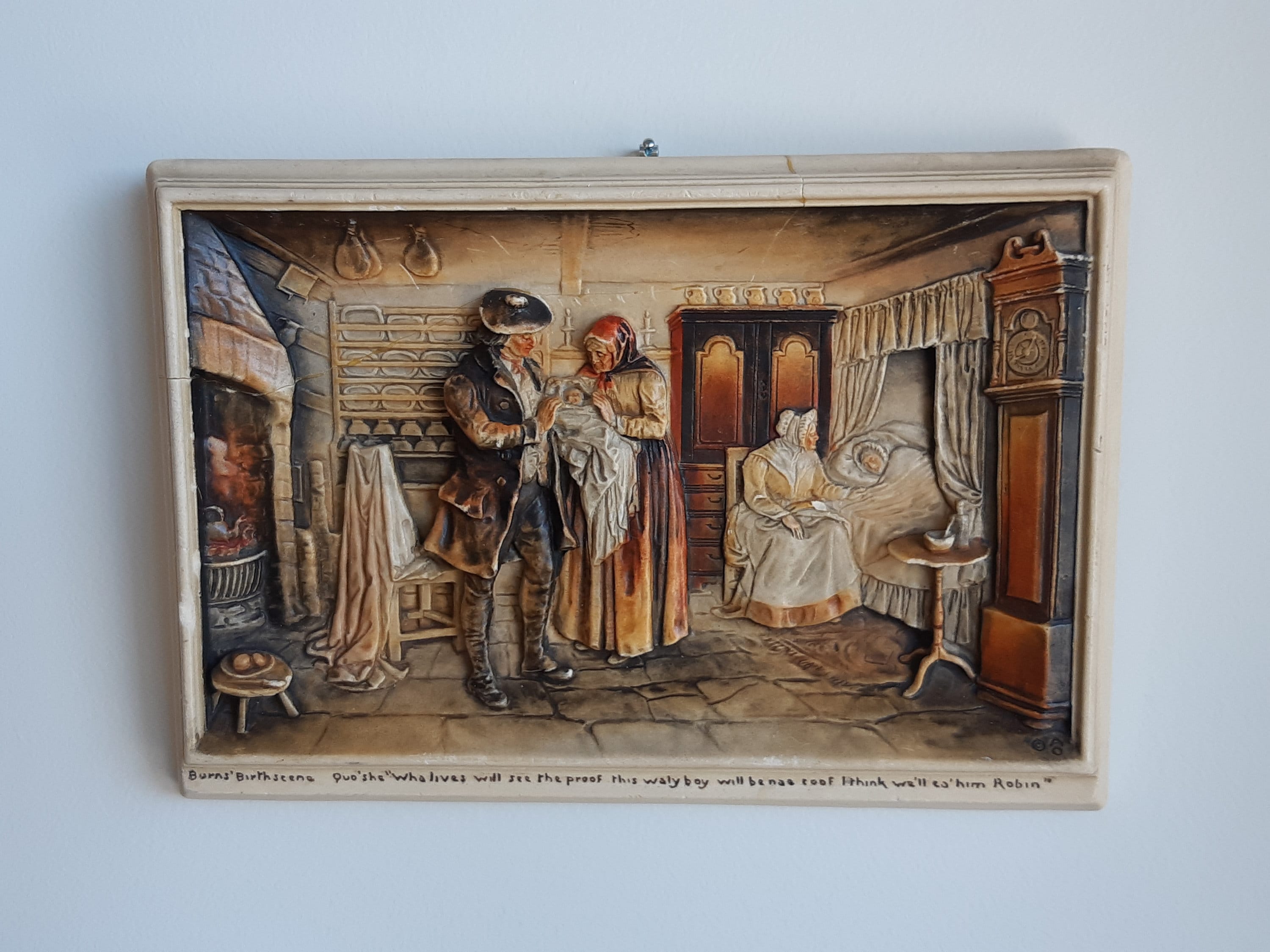 Ivorex Robbie Burns' Birthscene Arthur Osborne Made in England Plaque ...