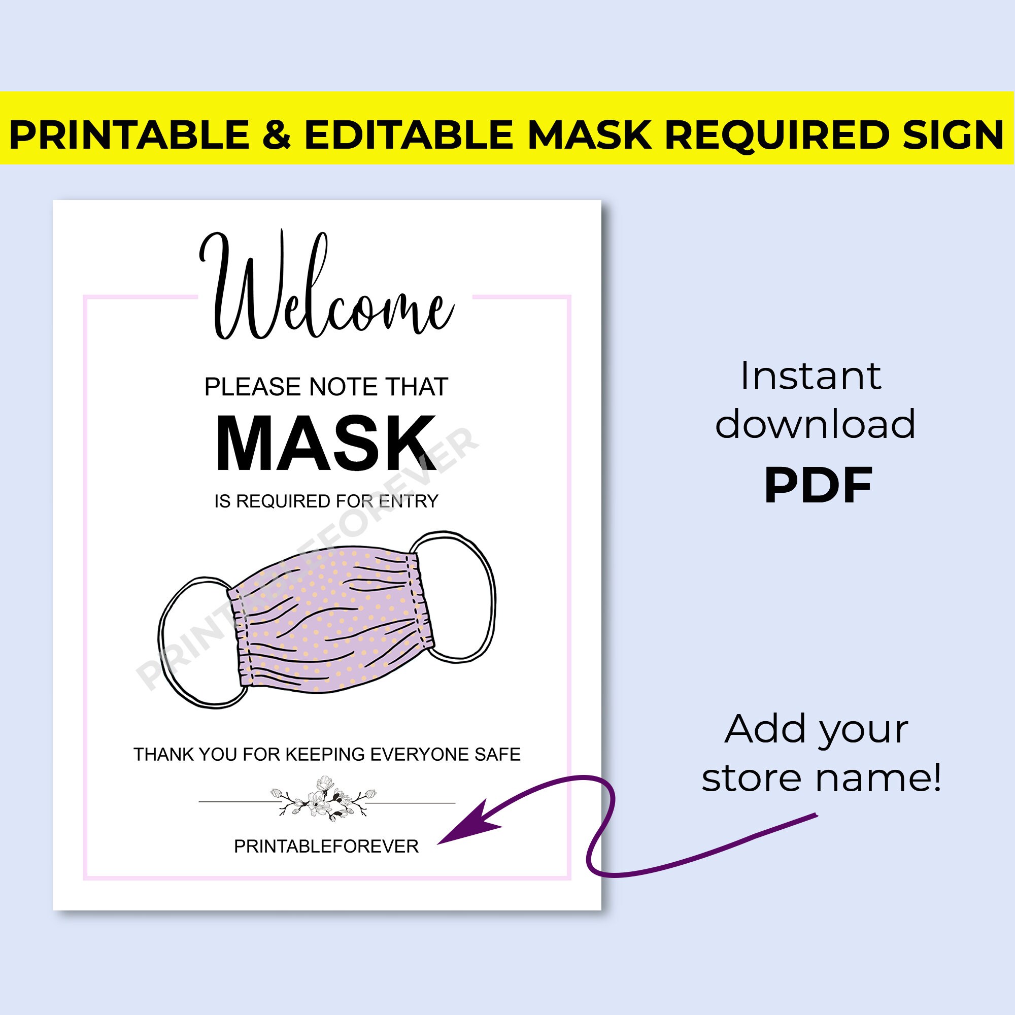 Please wear a mask printable printable Sign CDC printable - Etsy.de
