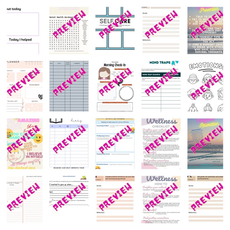 Mental Health Booklet - Etsy