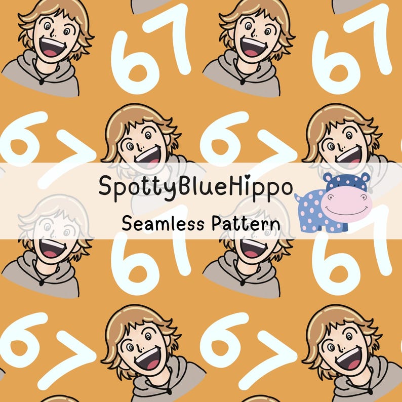 6 7 /six Seven Meme Seamless Repeat Pattern - Etsy
