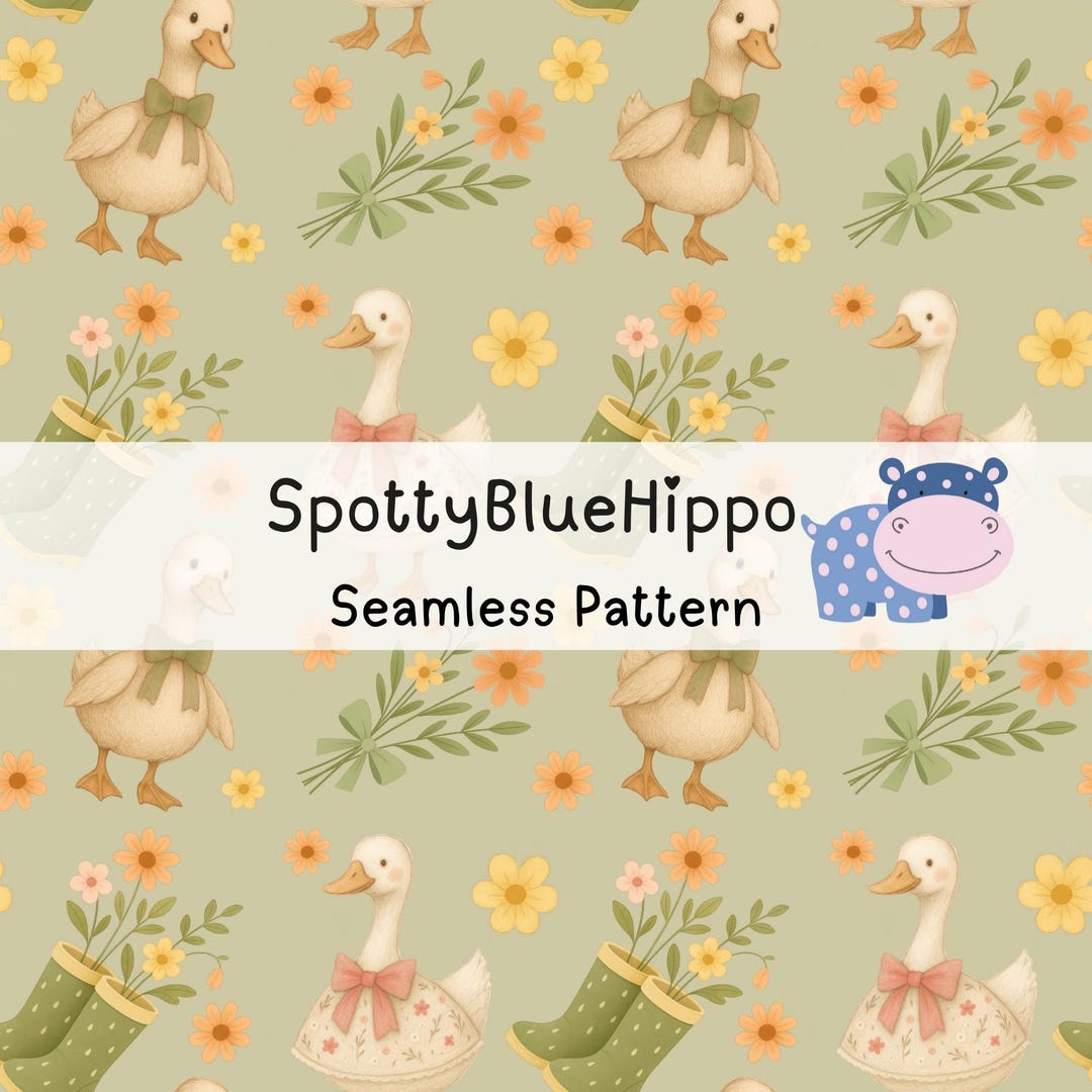Ducks & Wellies Seamless Repeat Pattern - Etsy