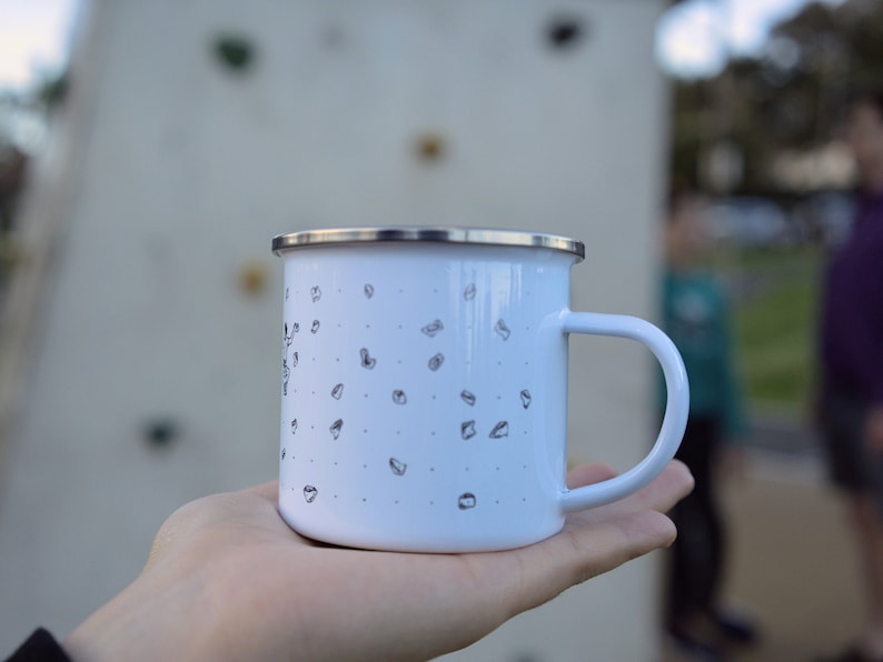 Personalised Male Bouldering Mug Enamel Camp Mug Custom Bouldering Mug ...