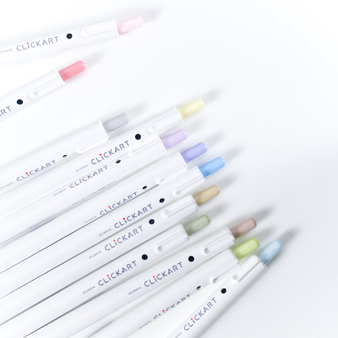 Clickart Pastel Color 12 Pen Set 0.6mm water-based Marker - Etsy