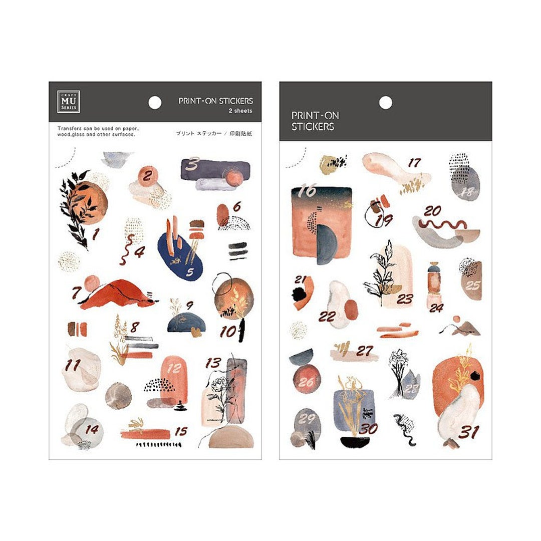 MU Print-on Transfer Sticker 166 Strokes & Shapes Calendar - Etsy