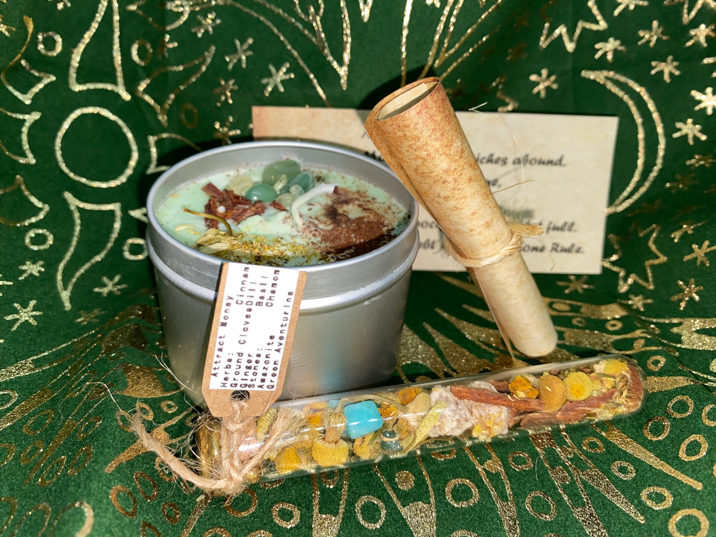 Attract Money Potion Candle With Spell Jar and Spell Chant - Etsy