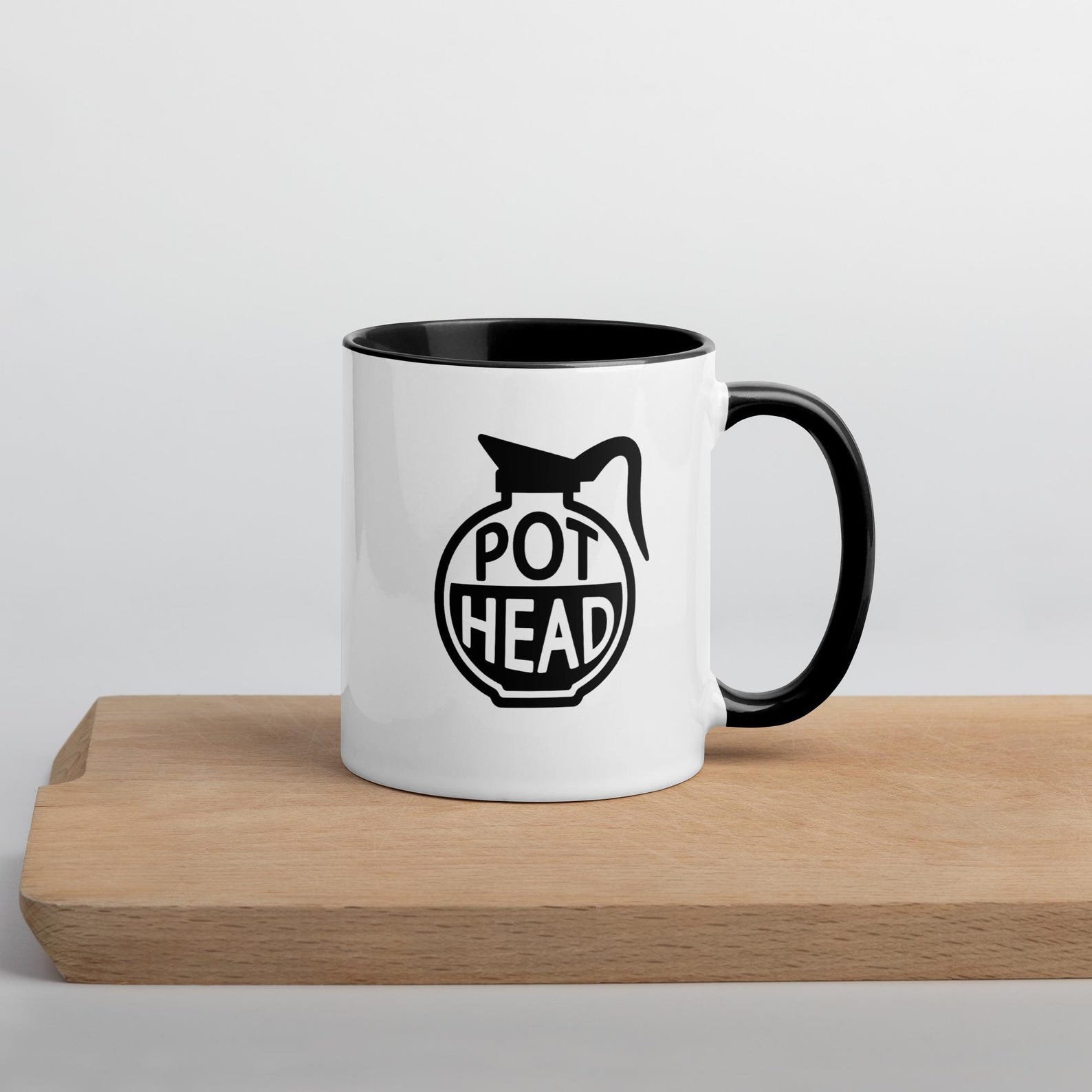 Pot Head Coffee Mug: Retro Caffeine Addict Gift, Color Inside - Etsy