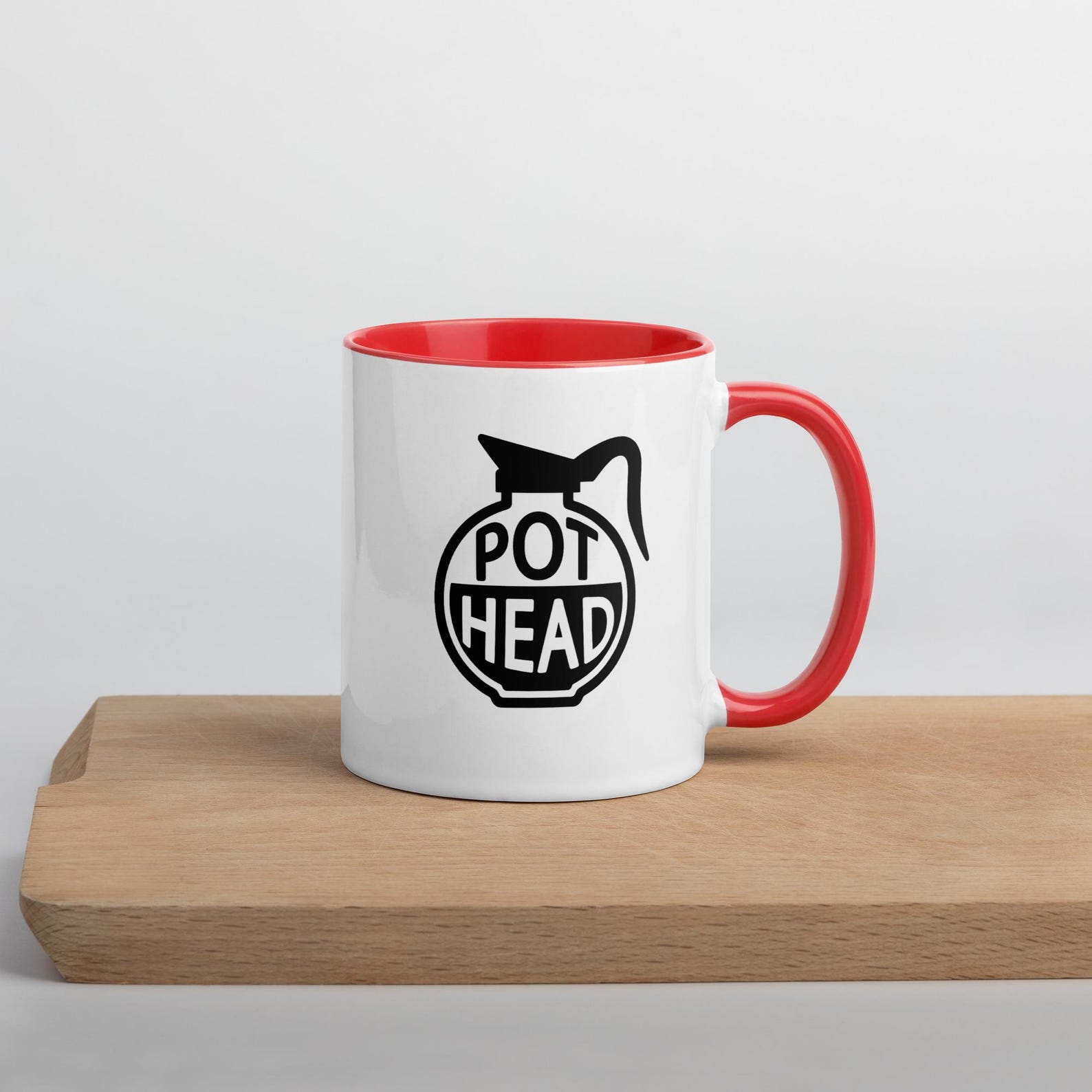 Pot Head Coffee Mug: Retro Caffeine Addict Gift, Color Inside - Etsy