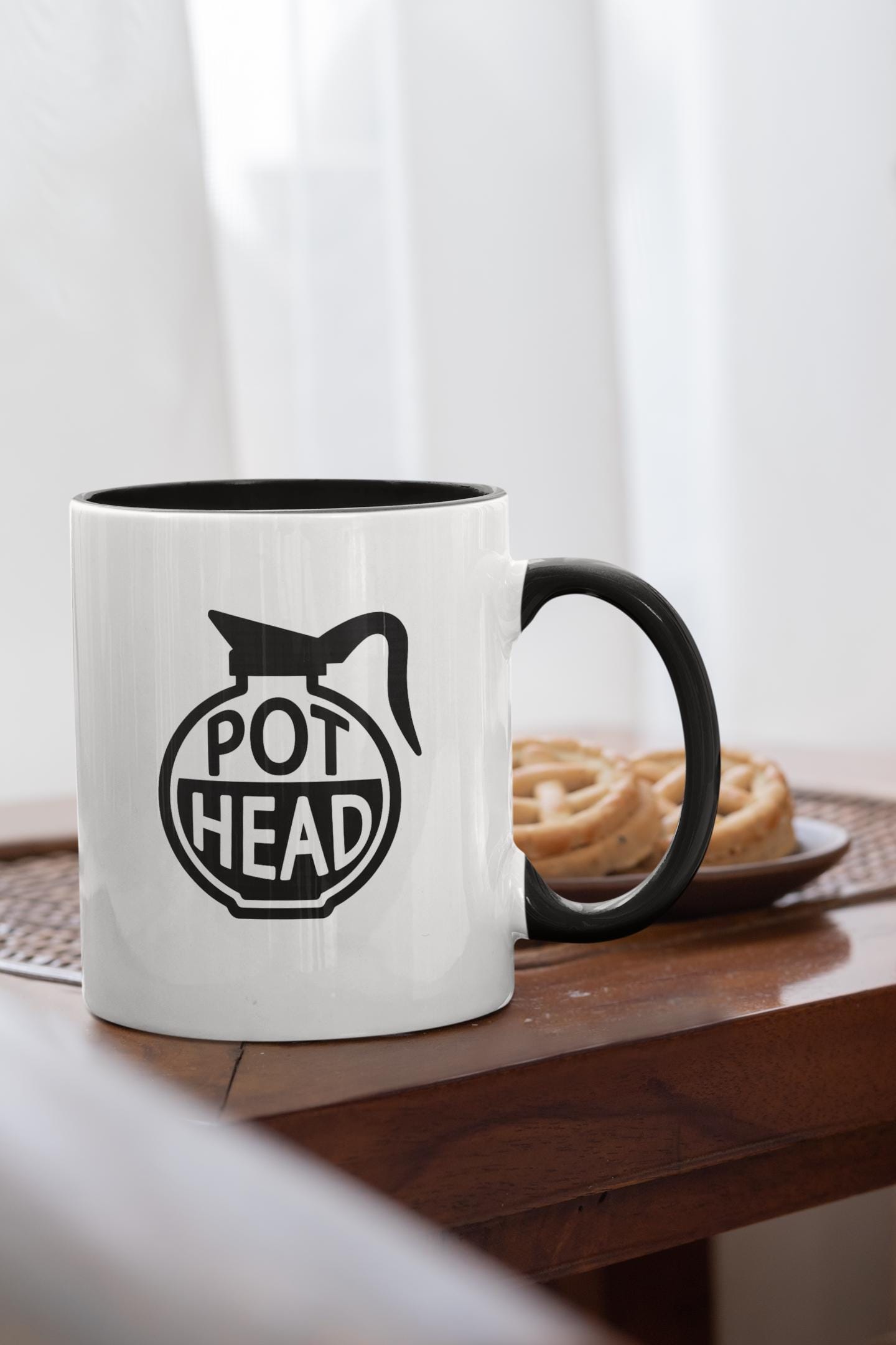 Pot Head Coffee Mug: Retro Caffeine Addict Gift, Color Inside - Etsy