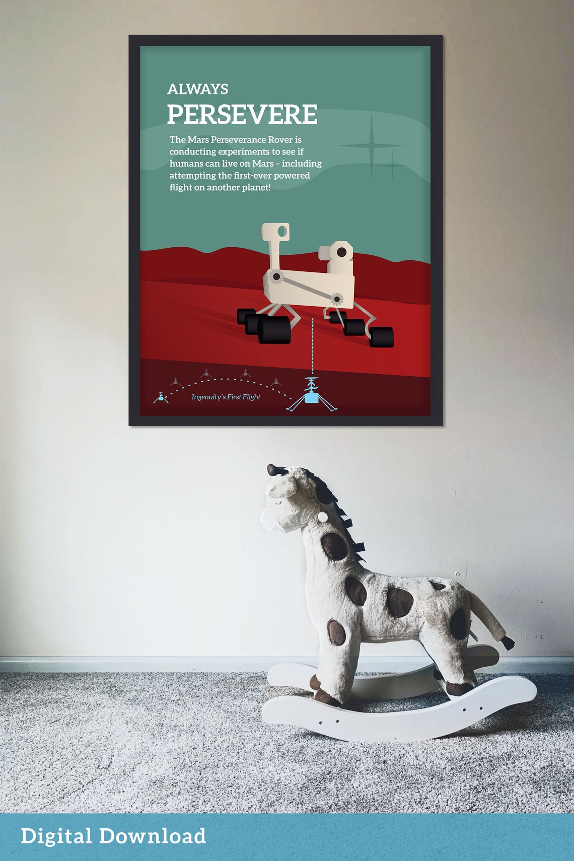 Mars Perseverance Rover Printable Wall Art • Mars Rover Poster • Kids ...