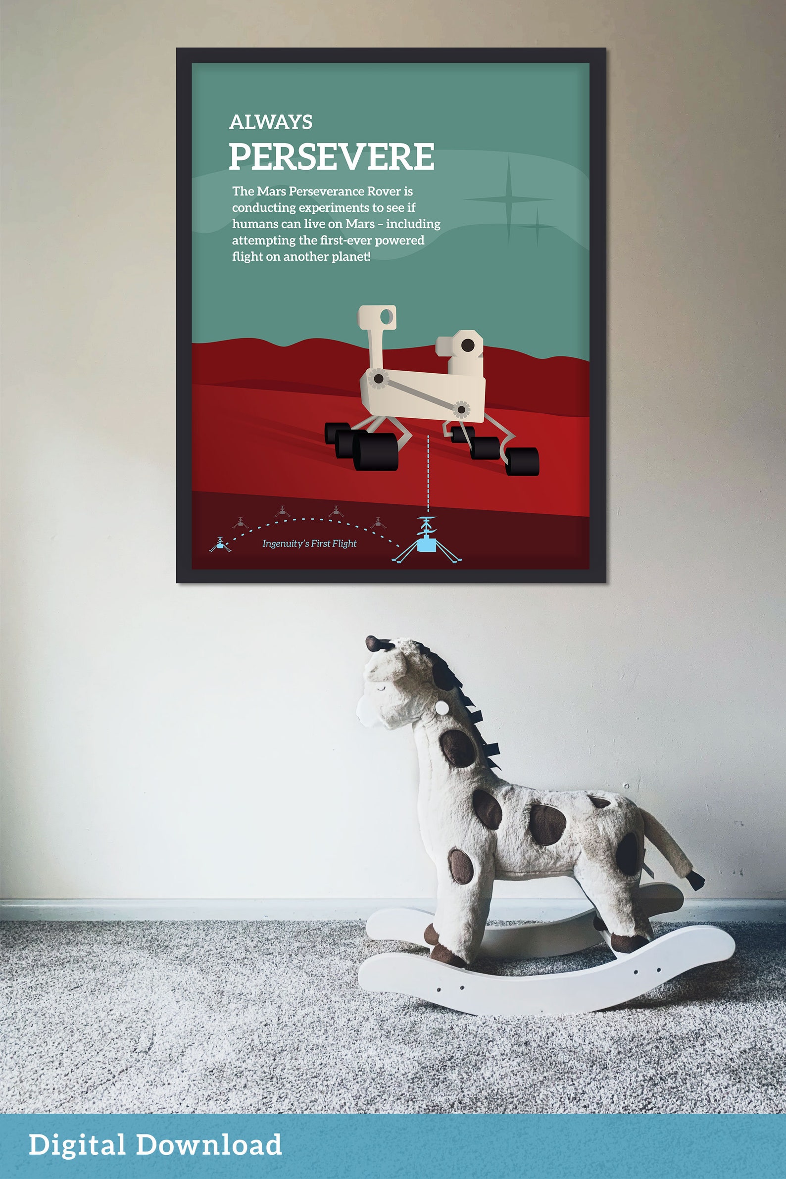 Mars Perseverance Rover Printable Wall Art • Mars Rover Poster • Kids ...