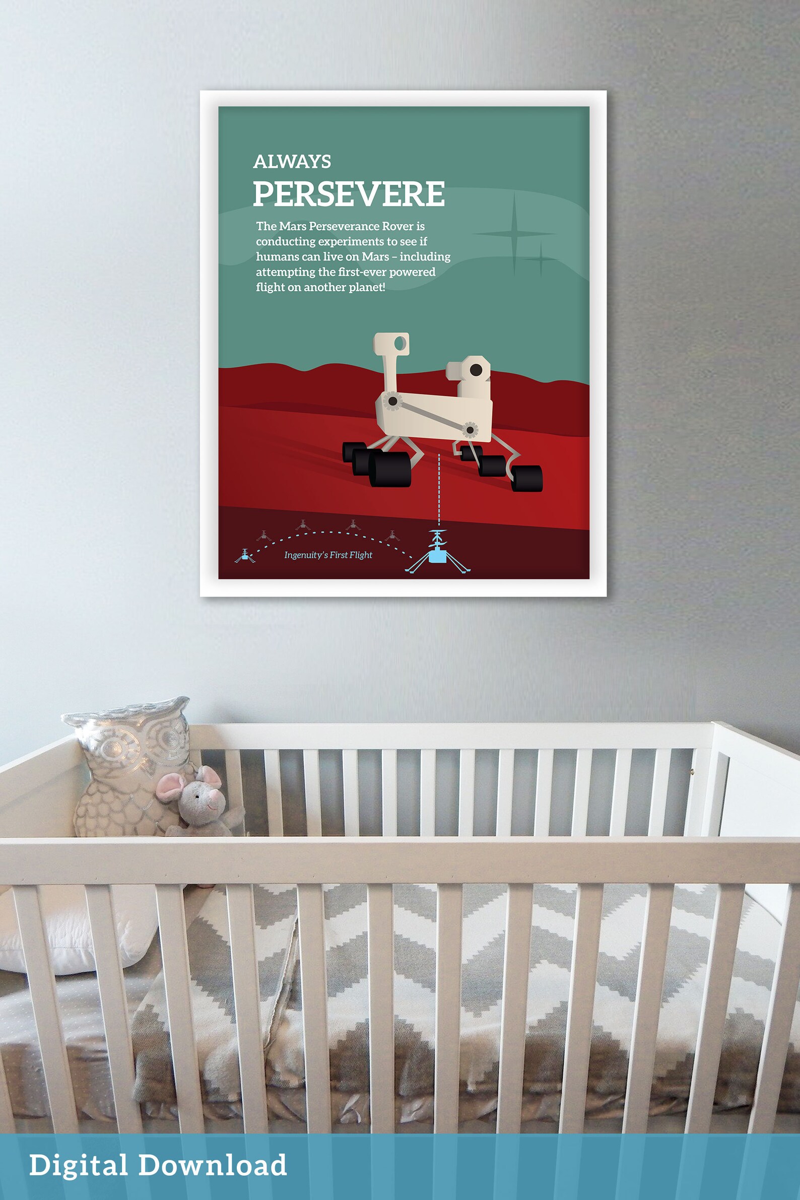 Mars Perseverance Rover Printable Wall Art • Mars Rover Poster • Kids ...