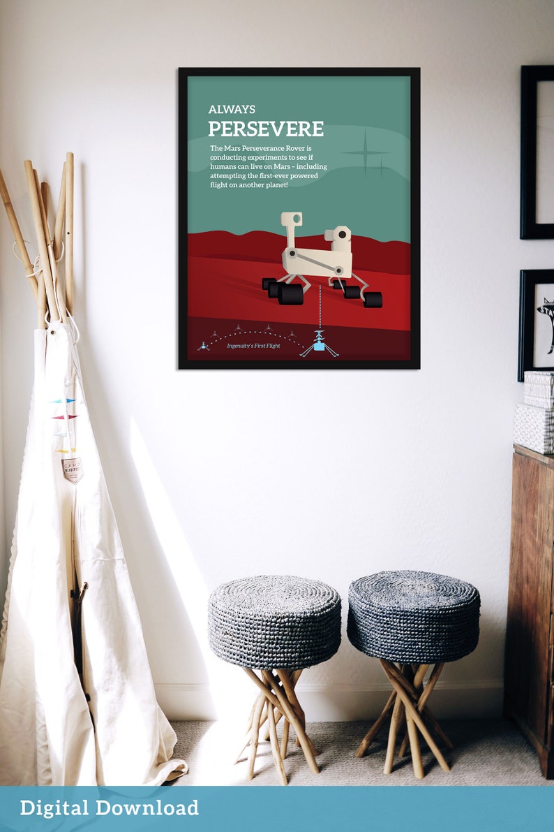 Mars Perseverance Rover Printable Wall Art • Mars Rover Poster • Kids ...