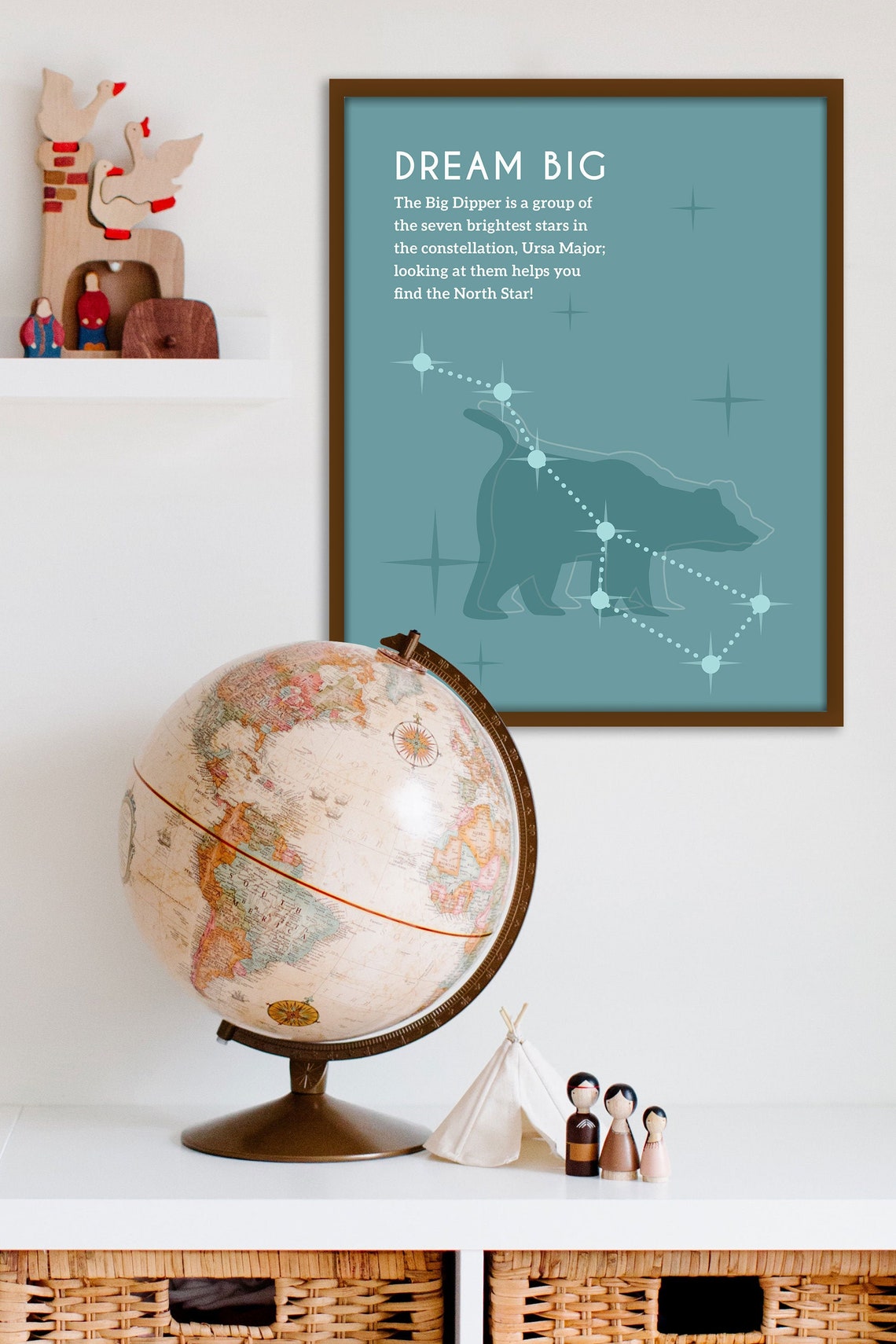 Dream Big, Big Dipper Kids Printable Wall Art (teal) - Decorate Your ...