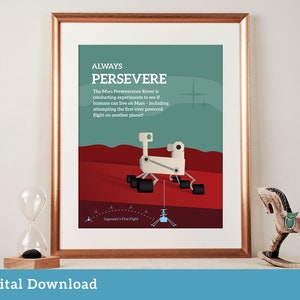 Mars Perseverance Rover Printable Wall Art • Mars Rover Poster • Kids ...
