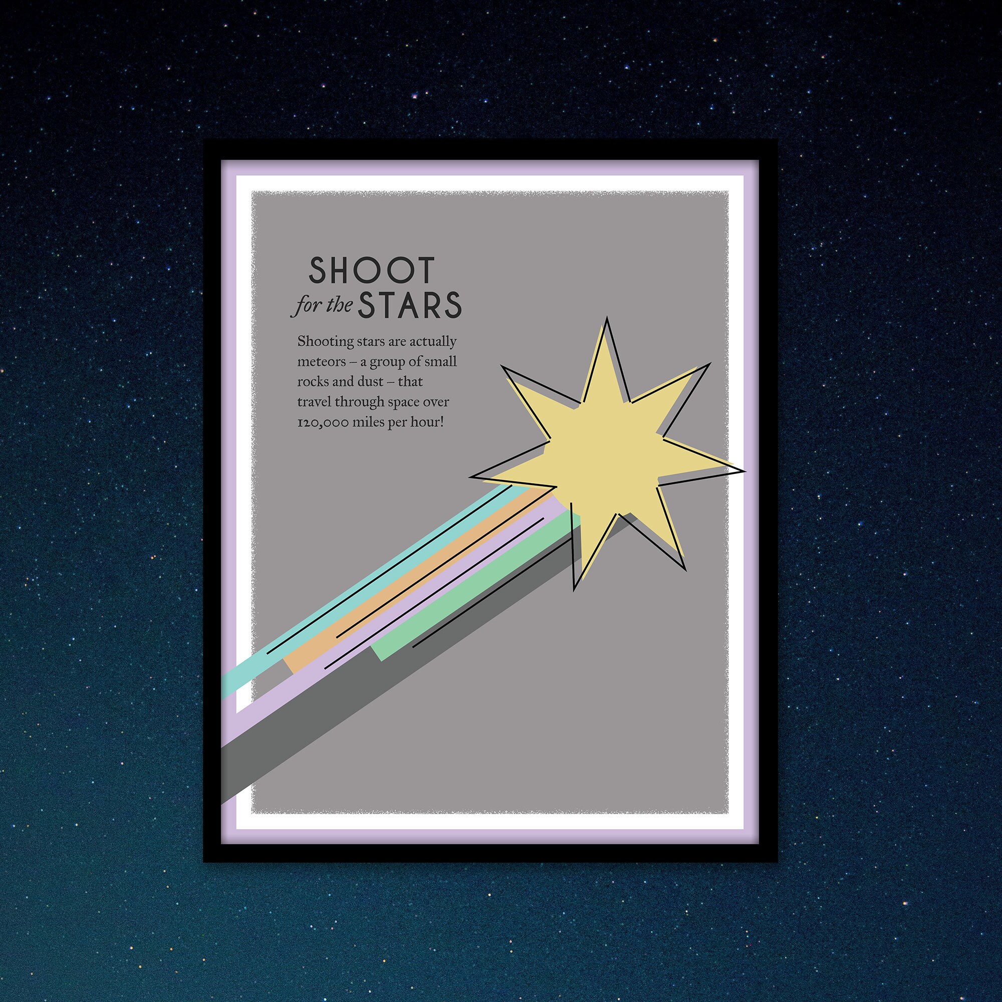 Shoot for the Stars Printable Wall Art purple Decorate Your Home or ...