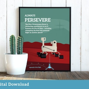 Mars Perseverance Rover Printable Wall Art • Mars Rover Poster • Kids ...