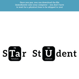 Star Student Svg • Science Svg • Periodic Table Svg • Chemistry Gifts ...