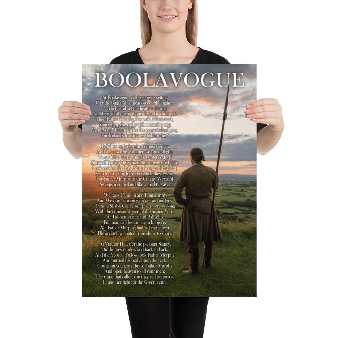Boolavogue - Irish Song Lyrics Poster - Etsy
