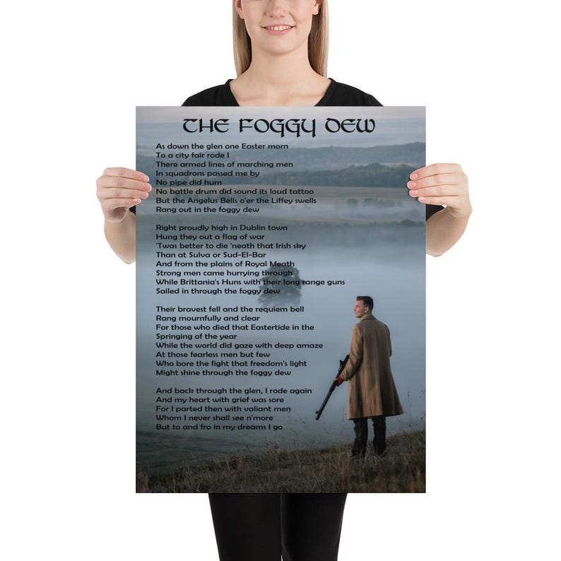 The Foggy Dew - Irish Song Lyrics Poster - Etsy