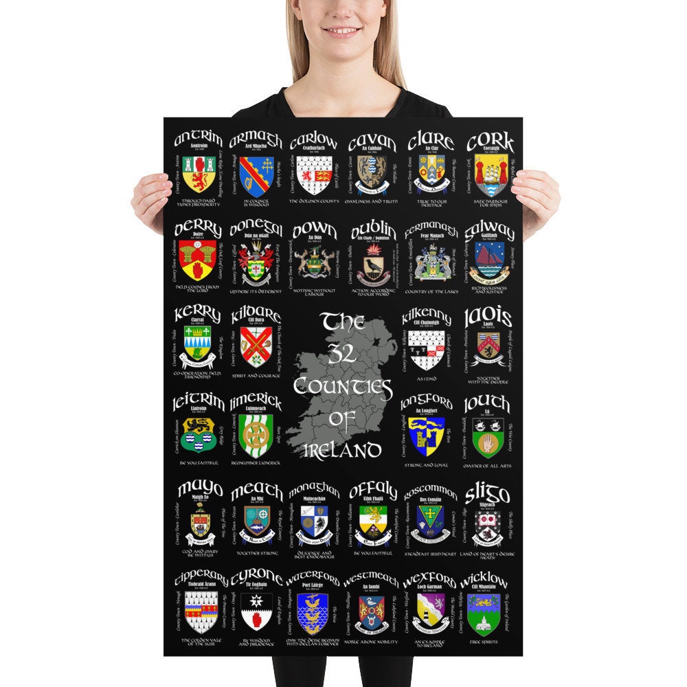 The 32 County Crests of Ireland | Etsy
