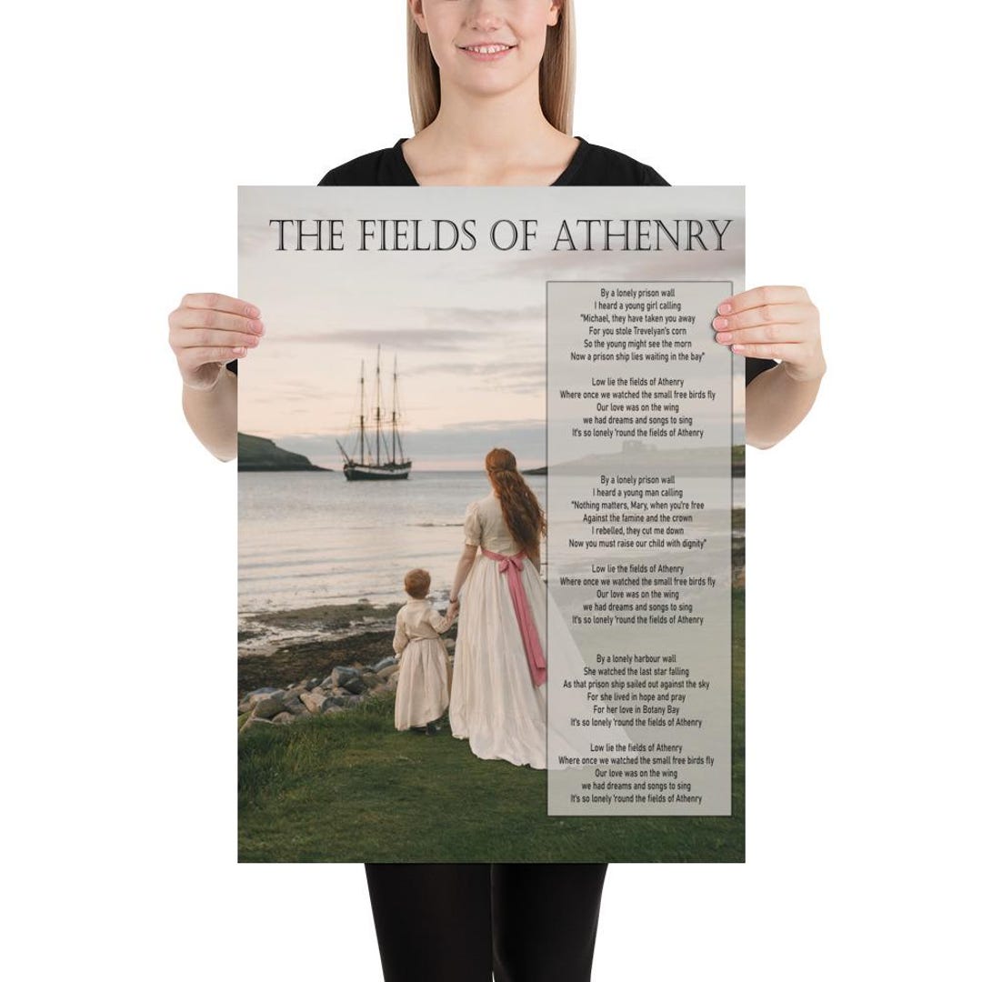 The Fields of Athenry - Irish Song Lyrics Poster - Etsy