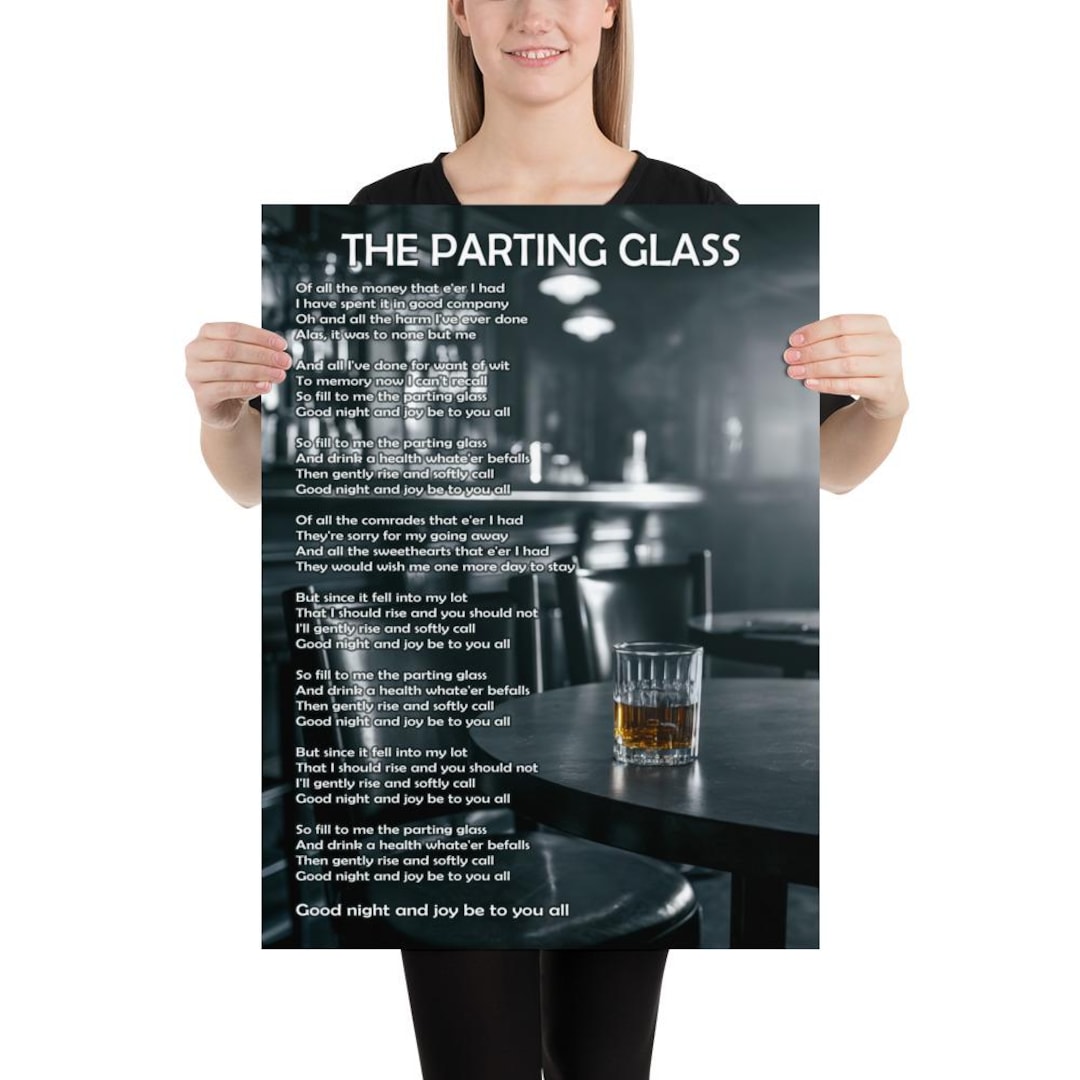 The Parting Glass - Irish Song Lyrics Poster - Etsy