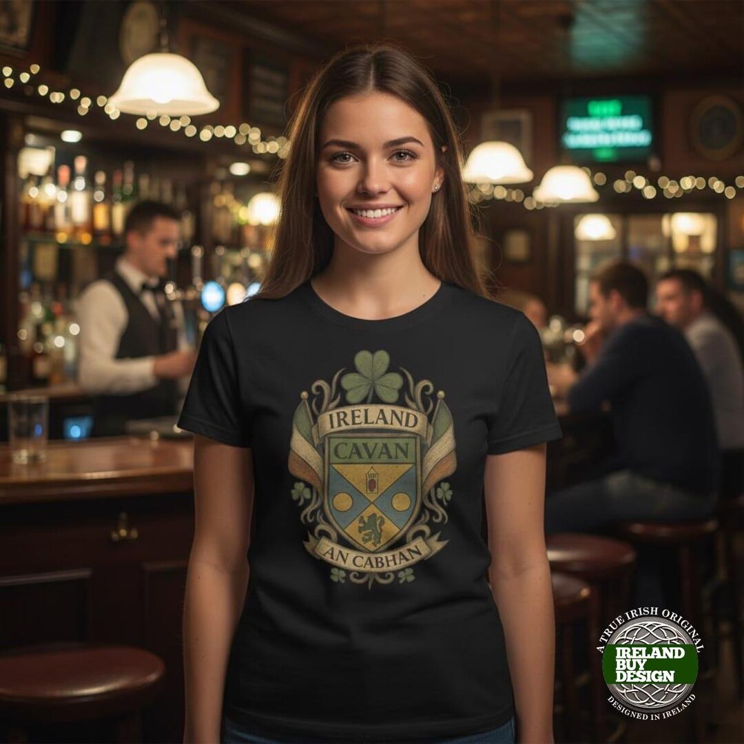 Cavan Irish Heritage T-shirt With Vintage County Crest, Designed in ...