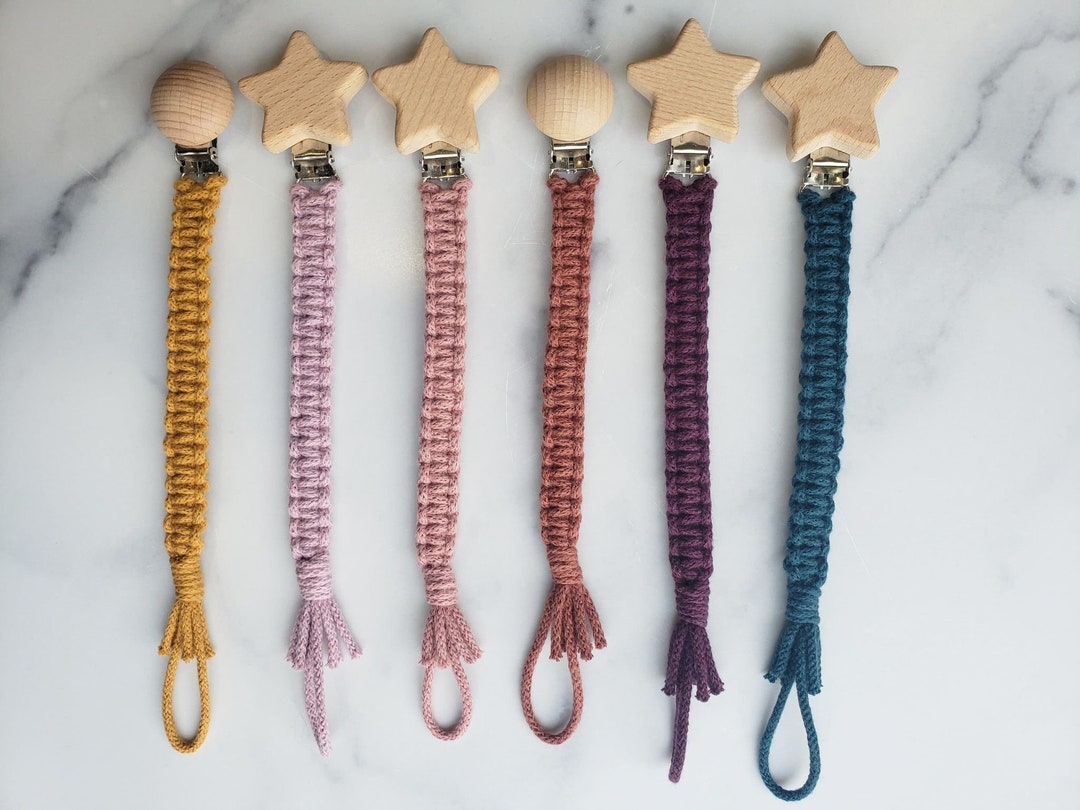 Macrame Pacifier Clip Binky Clip Pacifier Clip Dummy - Etsy