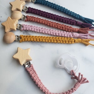 Macrame Pacifier Clip Binky Clip Pacifier Clip Dummy - Etsy