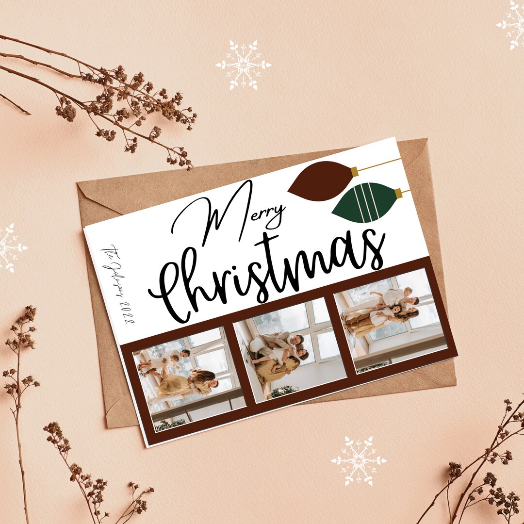 Christmas Card Template Printable Customizable - Etsy