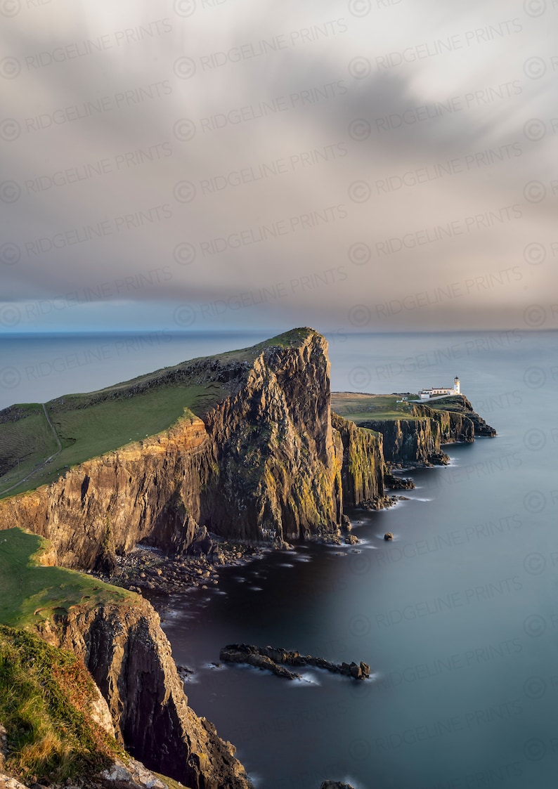 Neist Point Lighthouse and Cliffs, Coastal Isle of Skye Landscape Print ...