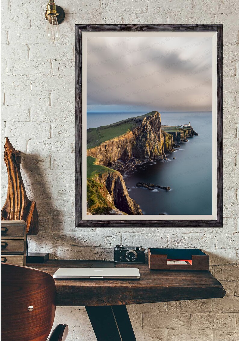 Neist Point Lighthouse and Cliffs, Coastal Isle of Skye Landscape Print ...