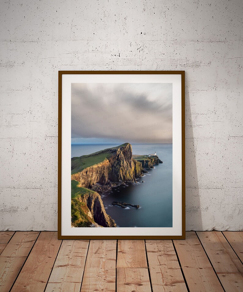 Neist Point Lighthouse and Cliffs, Coastal Isle of Skye Landscape Print ...