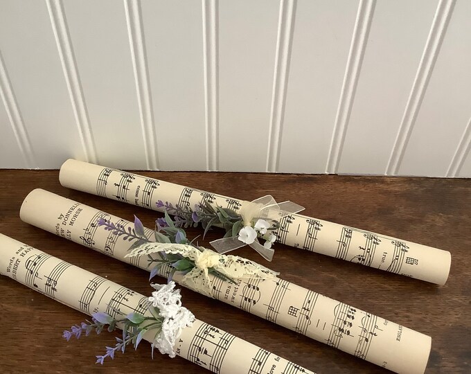 Vintage Basket of Sheet Music Rolls - Etsy